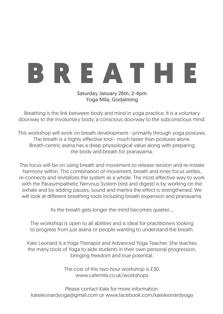 Workshops & Courses - Kate Leonard Yoga